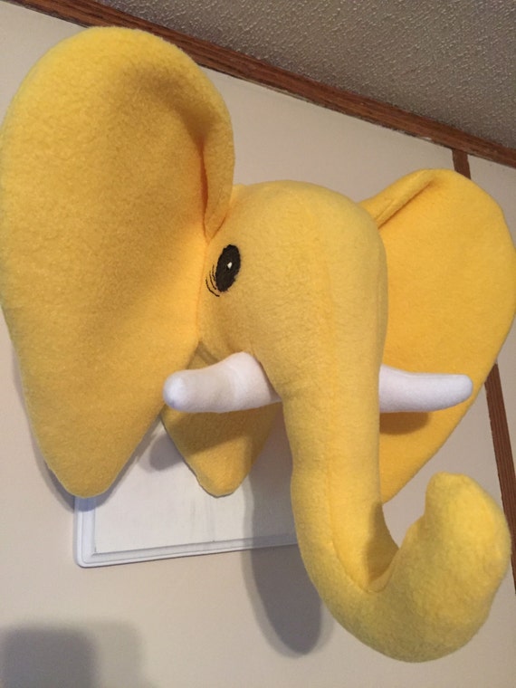 Stuffed Yellow Elephant Head / Stuffed Elephant Head / Stuffed | Etsy