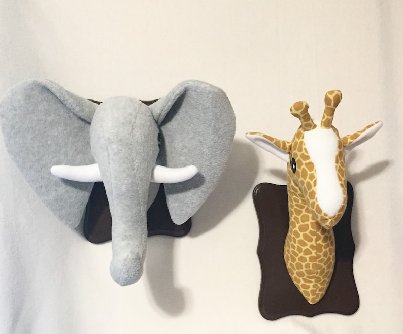 Stuffed Safari Animal Heads / Stuffed Animal Heads / Faux Animal Heads ...