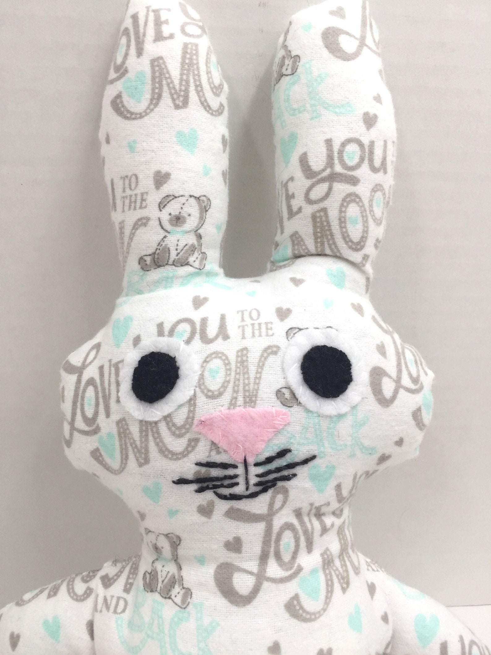 Stuffed Bunny Rabbit / Love You Bunny Rabbit / Comfort Cozy - Etsy