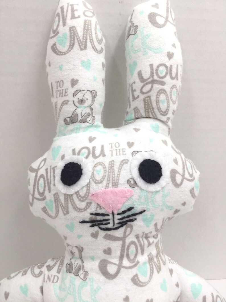 Stuffed Bunny Rabbit / Love You Bunny Rabbit / Comfort Cozy - Etsy
