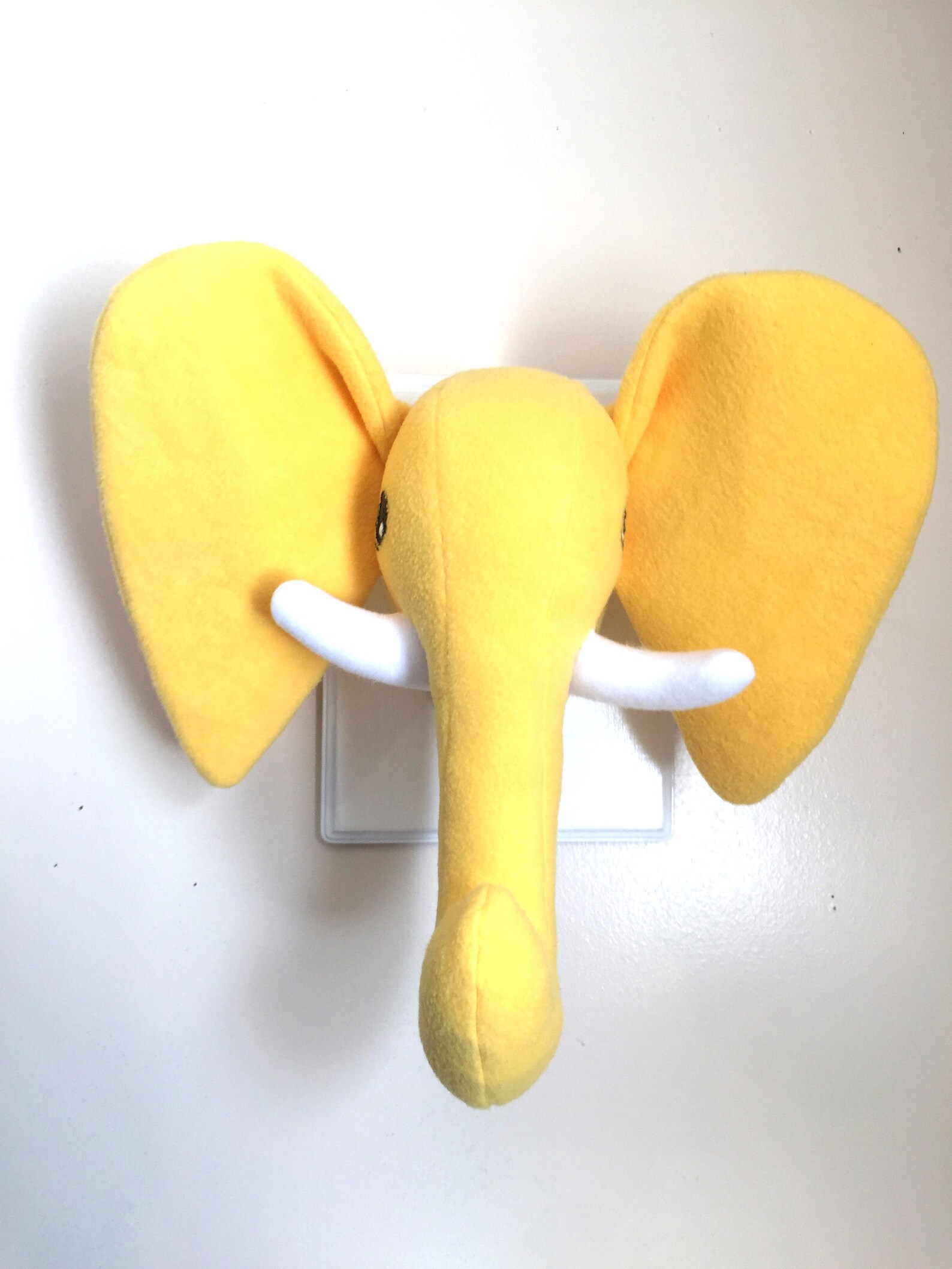 Stuffed Yellow Elephant Head / Stuffed Elephant Head / Stuffed Animal ...