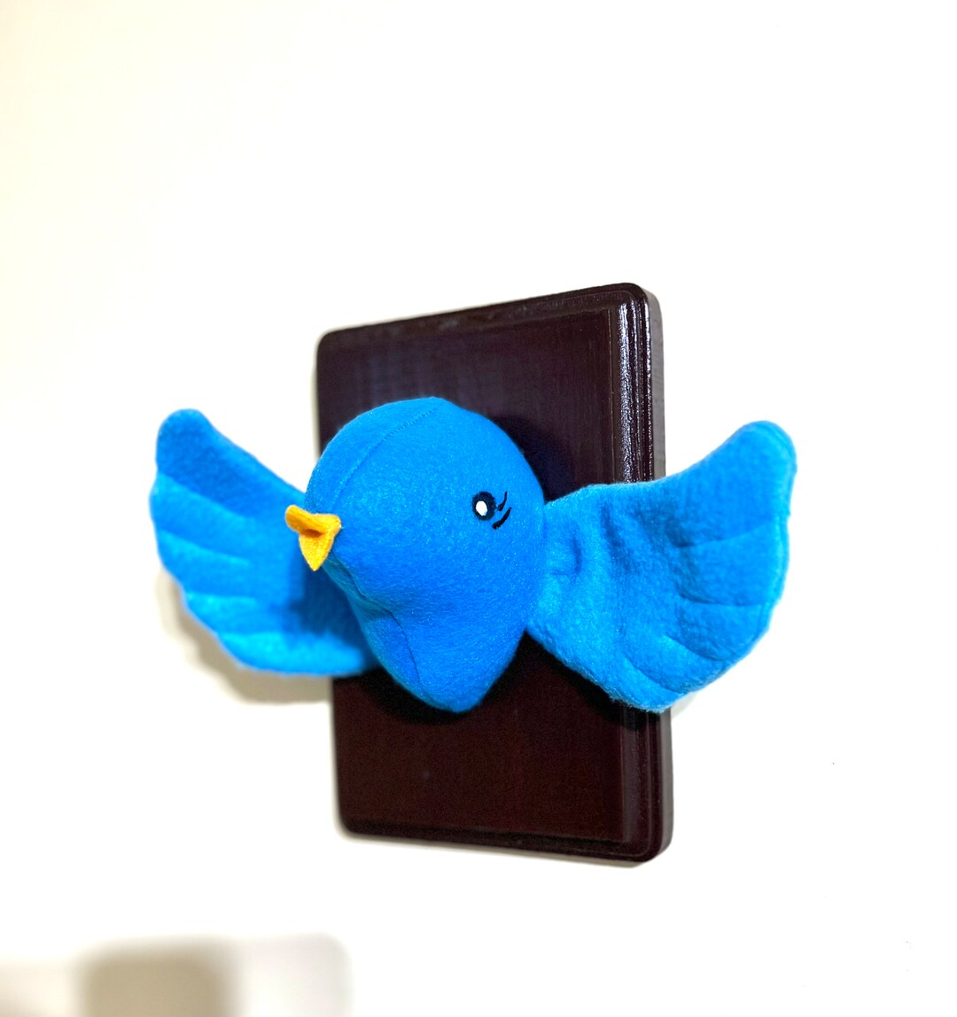 Mini Stuffed Fake Blue Bird Wall Mount / Stuffed Animal Heads / Bird ...
