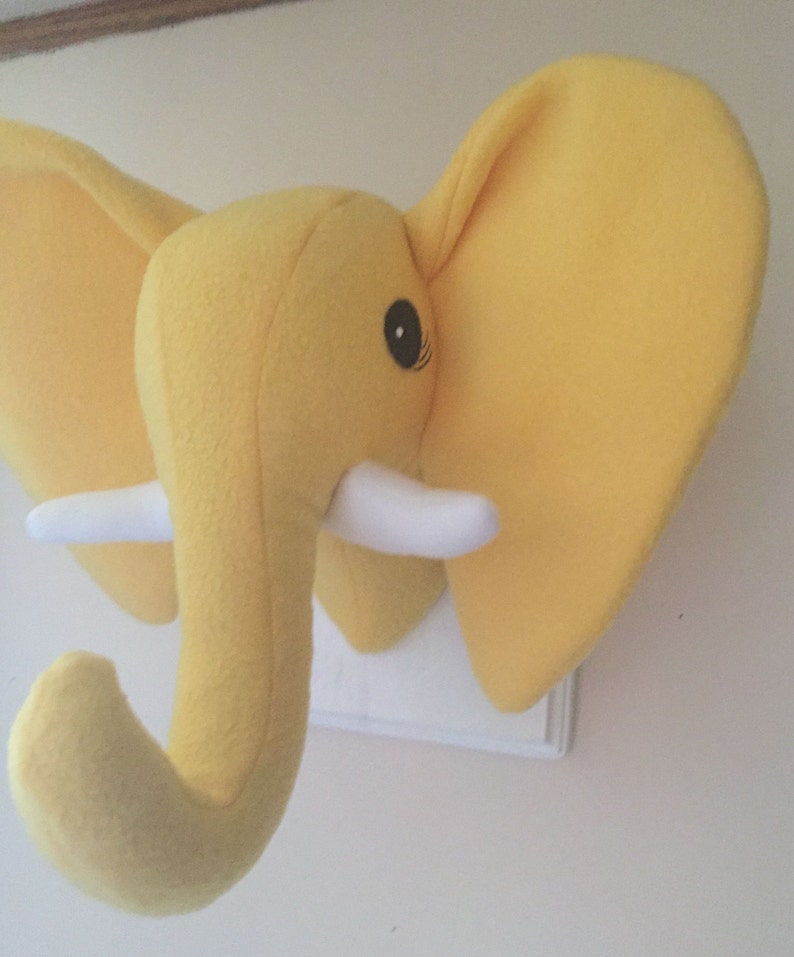 Stuffed Yellow Elephant Head / Stuffed Elephant Head / Stuffed | Etsy