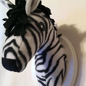 Stuffed Zebra Head / Stuffed Zebras / Stuffed Animal Head / Faux Animal ...