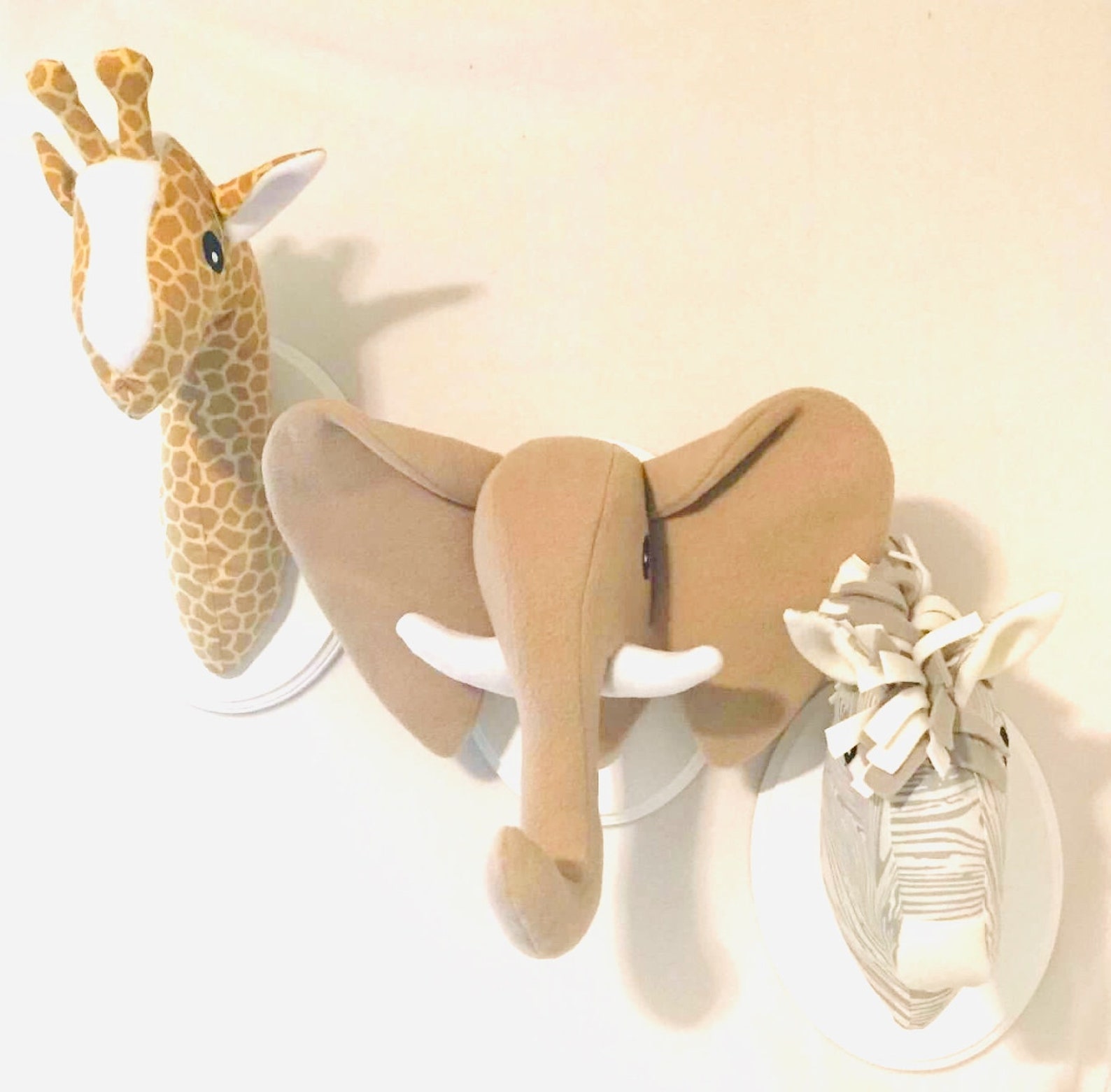 Safari Animals Heads Nursery Wall Decor / Stuffed Animal Heads - Etsy