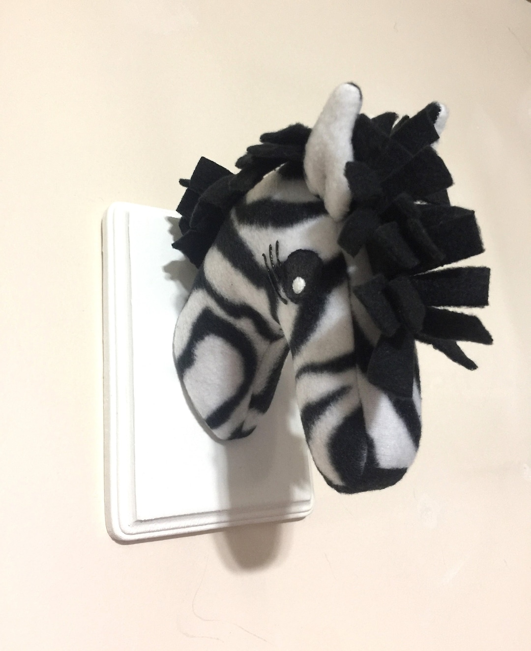 Stuffed Zebra Head Wall Decor / Faux Zebra Taxidermy / Zebra Lovers ...