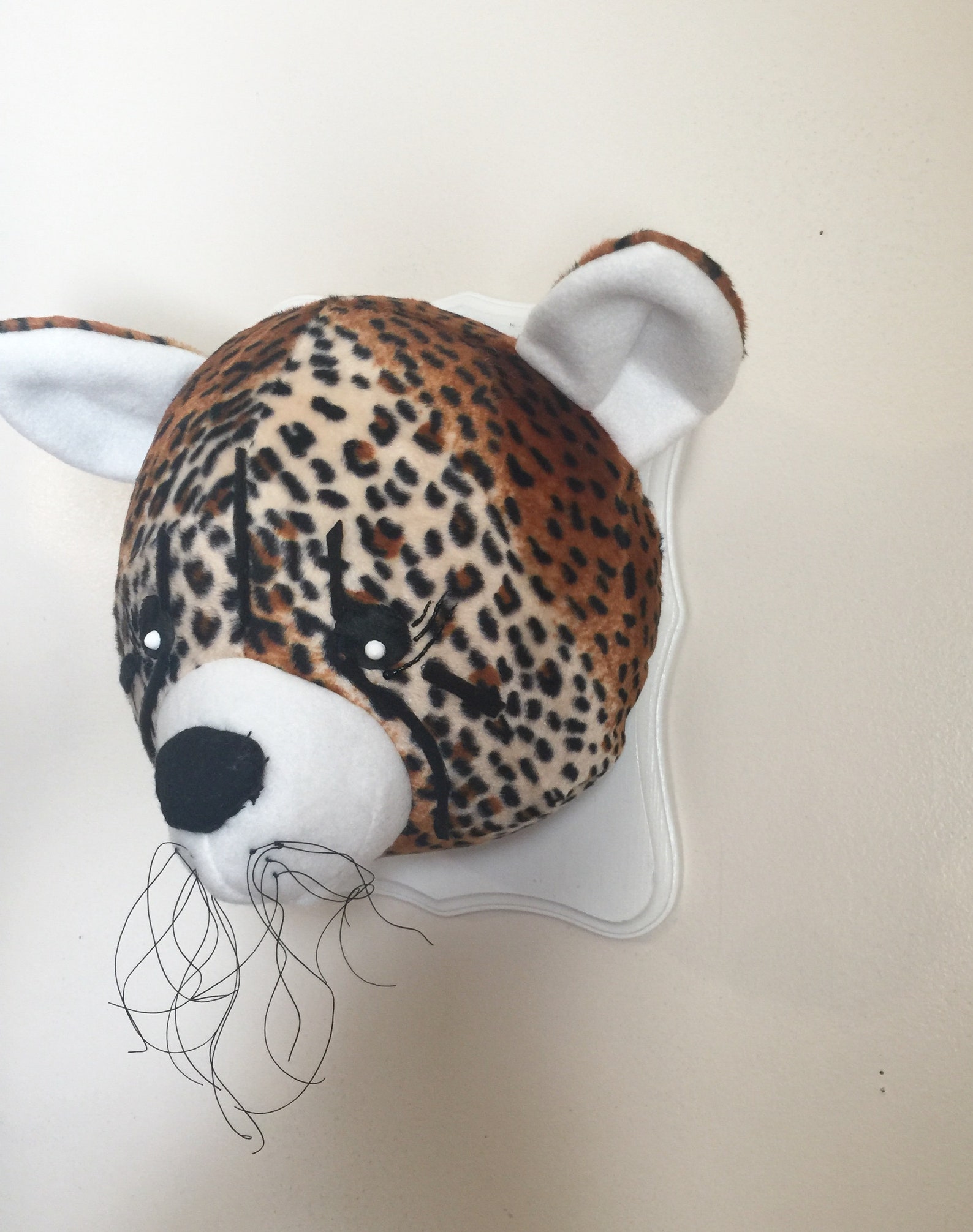Stuffed Leopard Animal Head Wall Mount / Baby Cheetah Stuffed - Etsy