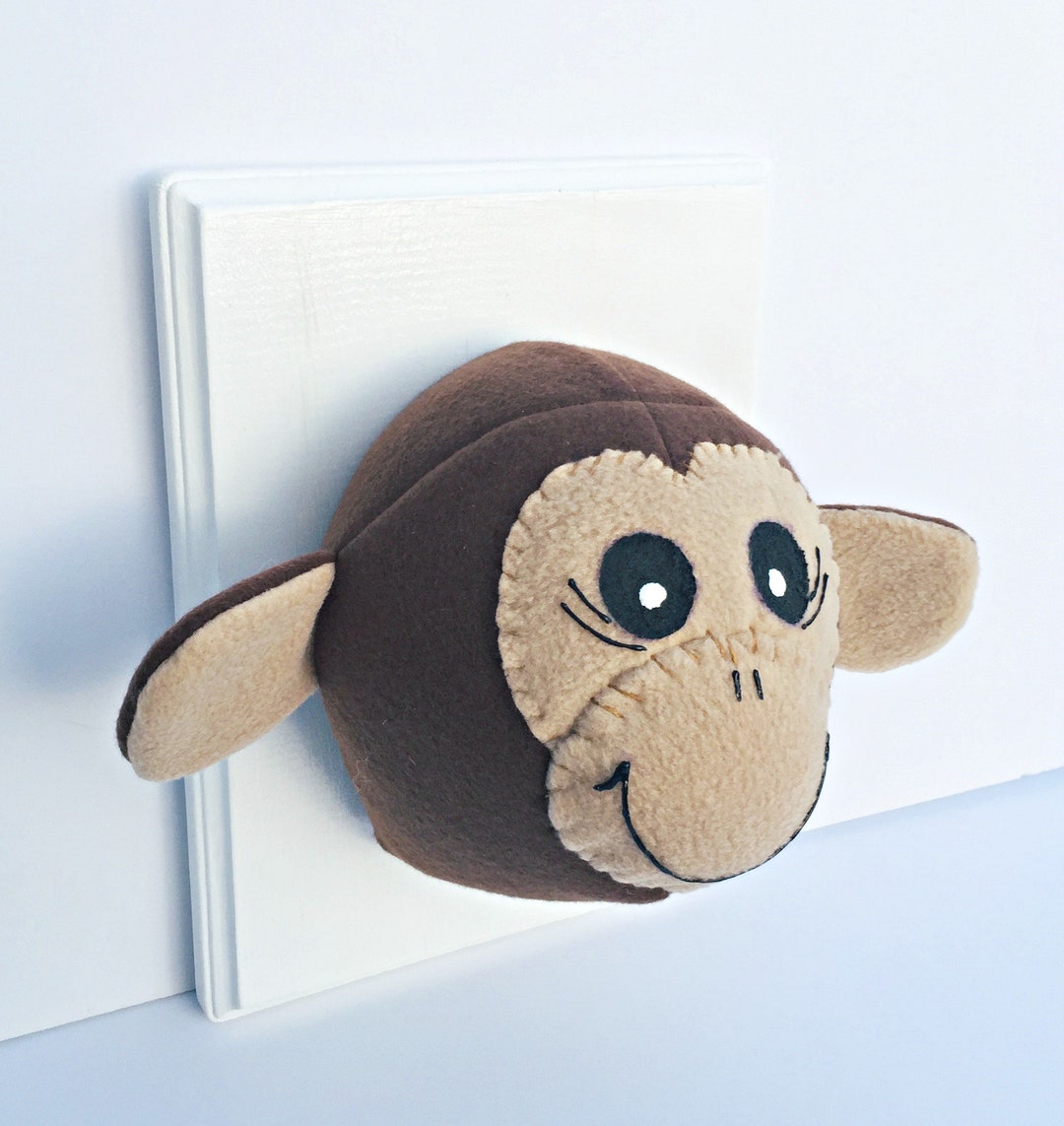 Monkey Head Nursery Wall Mount / Stuffed Animal Head / Faux Animal Head ...