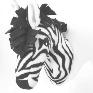 Zebra Animal Head / Stuffed Animal Head / Stuffed Zebra Nursey Decor ...