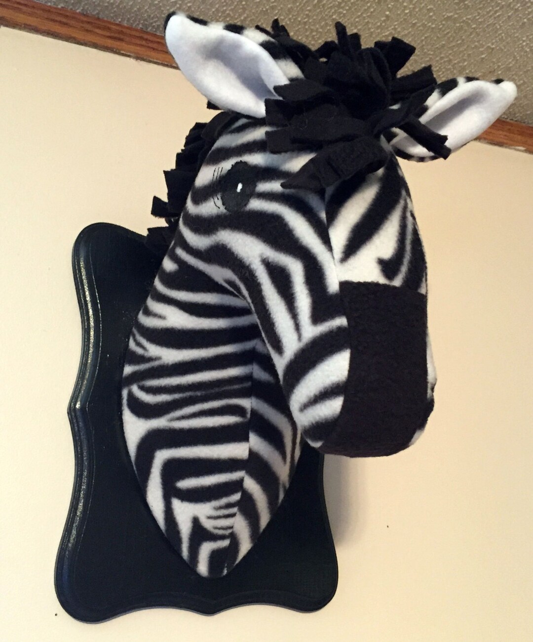 Stuffed Zebra Animal Head / Stuffed Animal Head / Faux Animal Head ...