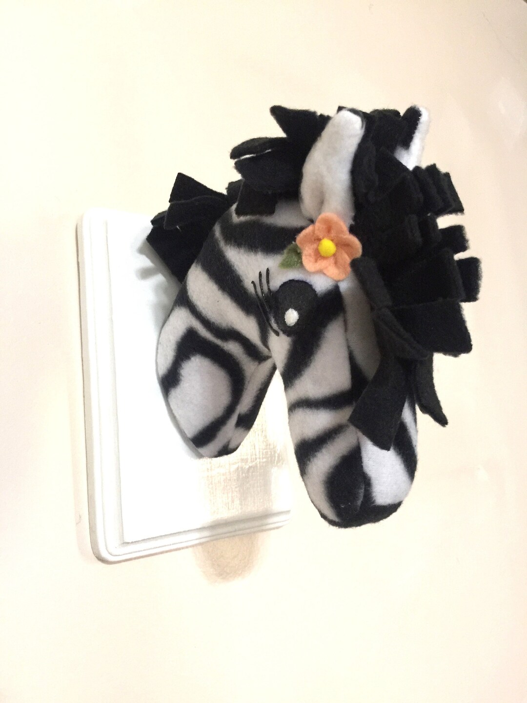 Mini Stuffed Zebra Head Wall Art / Stuffed Animal Head / Faux Zebra ...