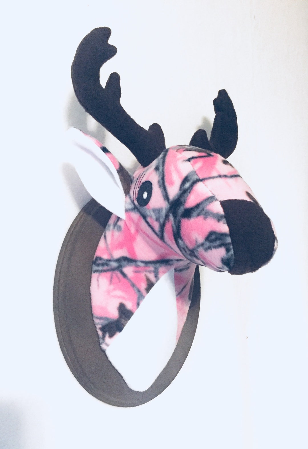 Stuffed Pink Camo Deer Head / Deer Mount / Faux Animal Head / Stuffed ...