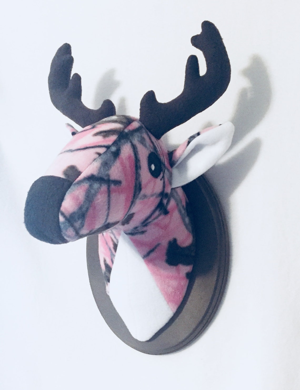 Stuffed Pink camo deer head / Deer mount / Faux animal head / | Etsy
