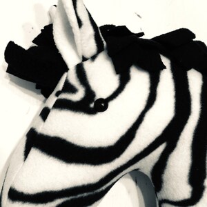 Stuffed Zebra Head Pillow / Stuffed Animal Head / Faux Animal Head ...