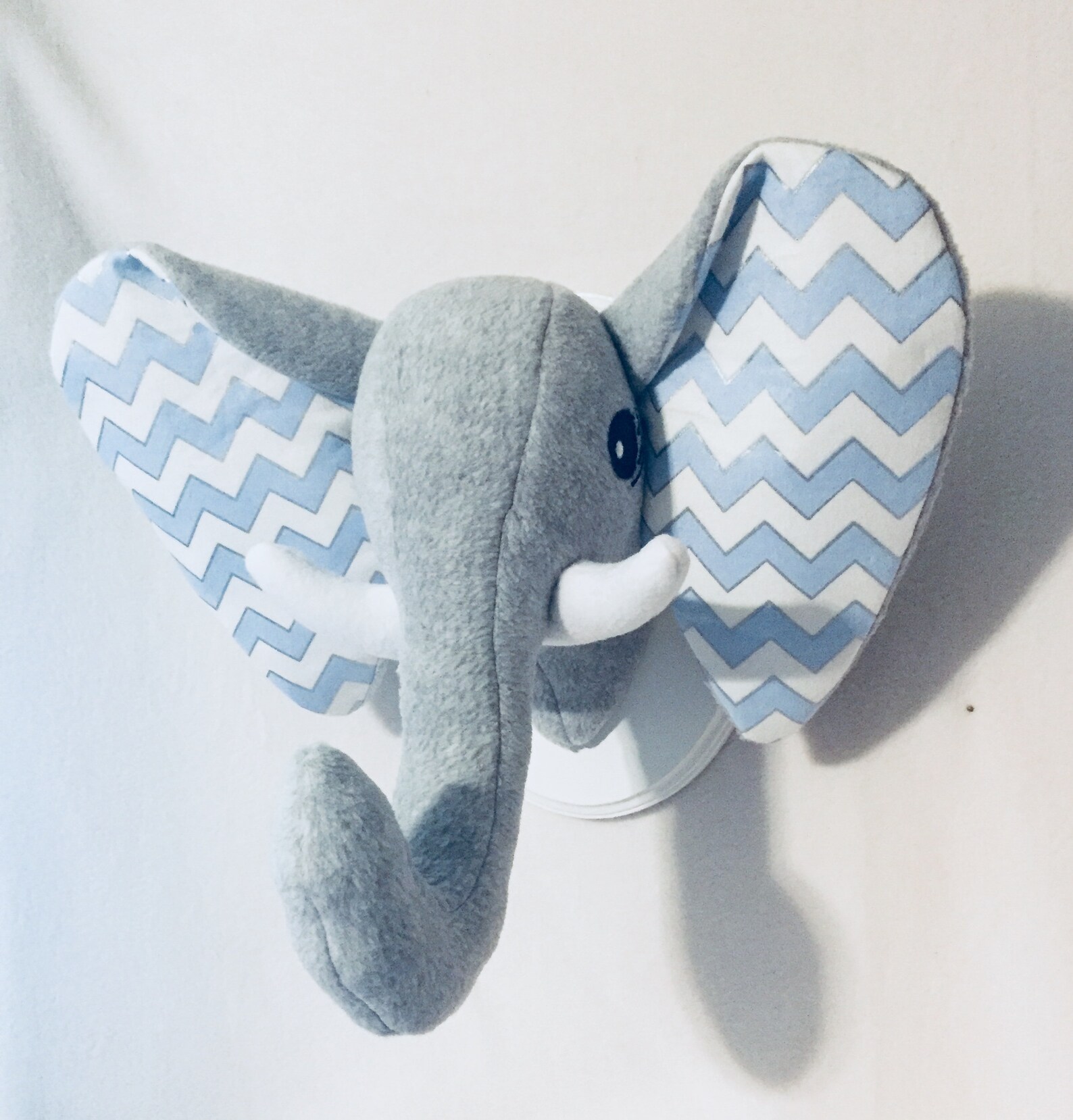 Elephant Head Wall Mount / Chevron Elephant Head / Stuffed | Etsy