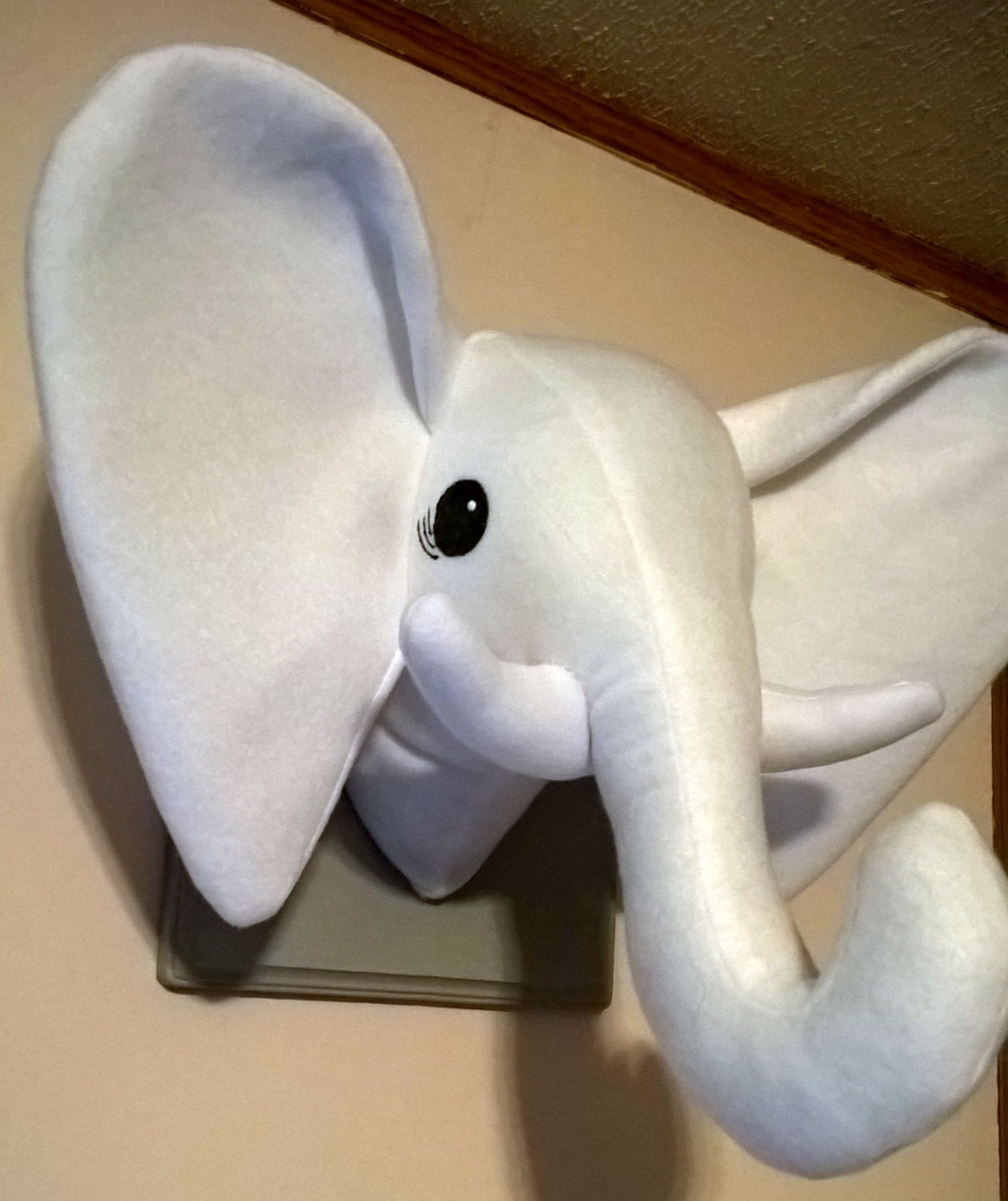 Stuffed White Elephant Head / Stuffed Elephant Mount / Stuffed - Etsy