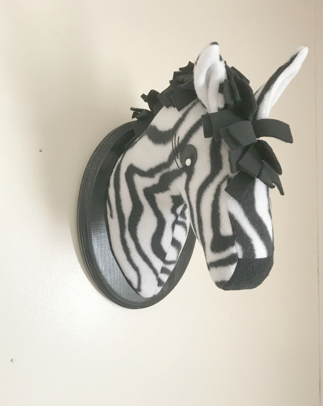 Zebra Stuffed Faux Animal Head Wall Mount / Stuffed Animal Head / Zebra ...