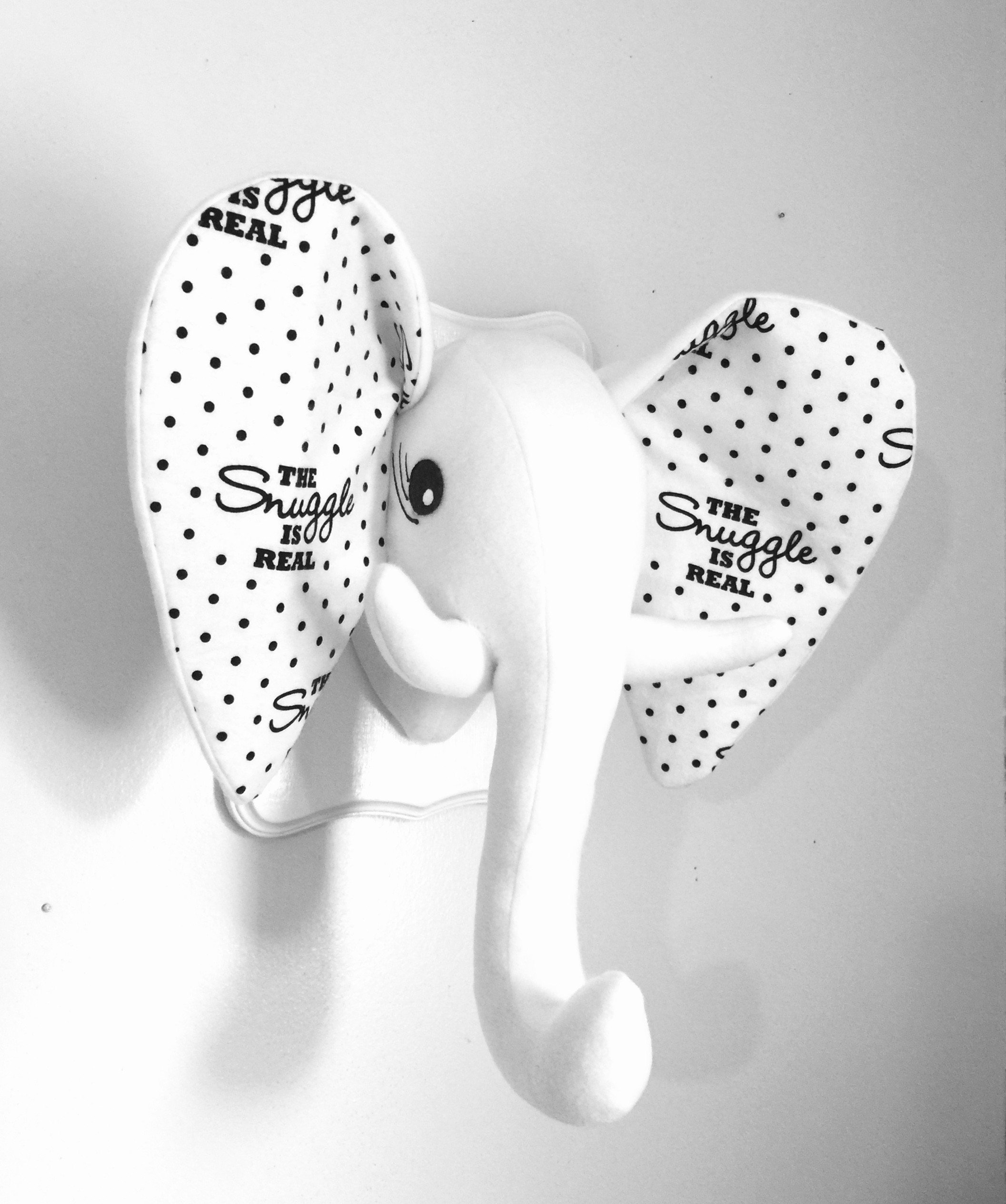 White Elephant Stuffed Animal Head / the Snuggle is Real | Etsy