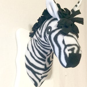 Stuffed Zebra Head / Stuffed Zebras / Stuffed Animal Head / Faux Animal ...