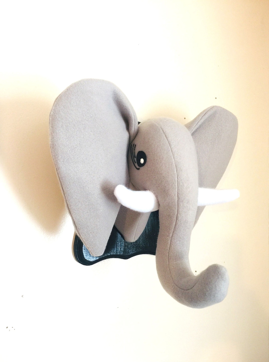 Stuffed Gray Elephant Head / Stuffed Animal Head / Faux Animal Head ...