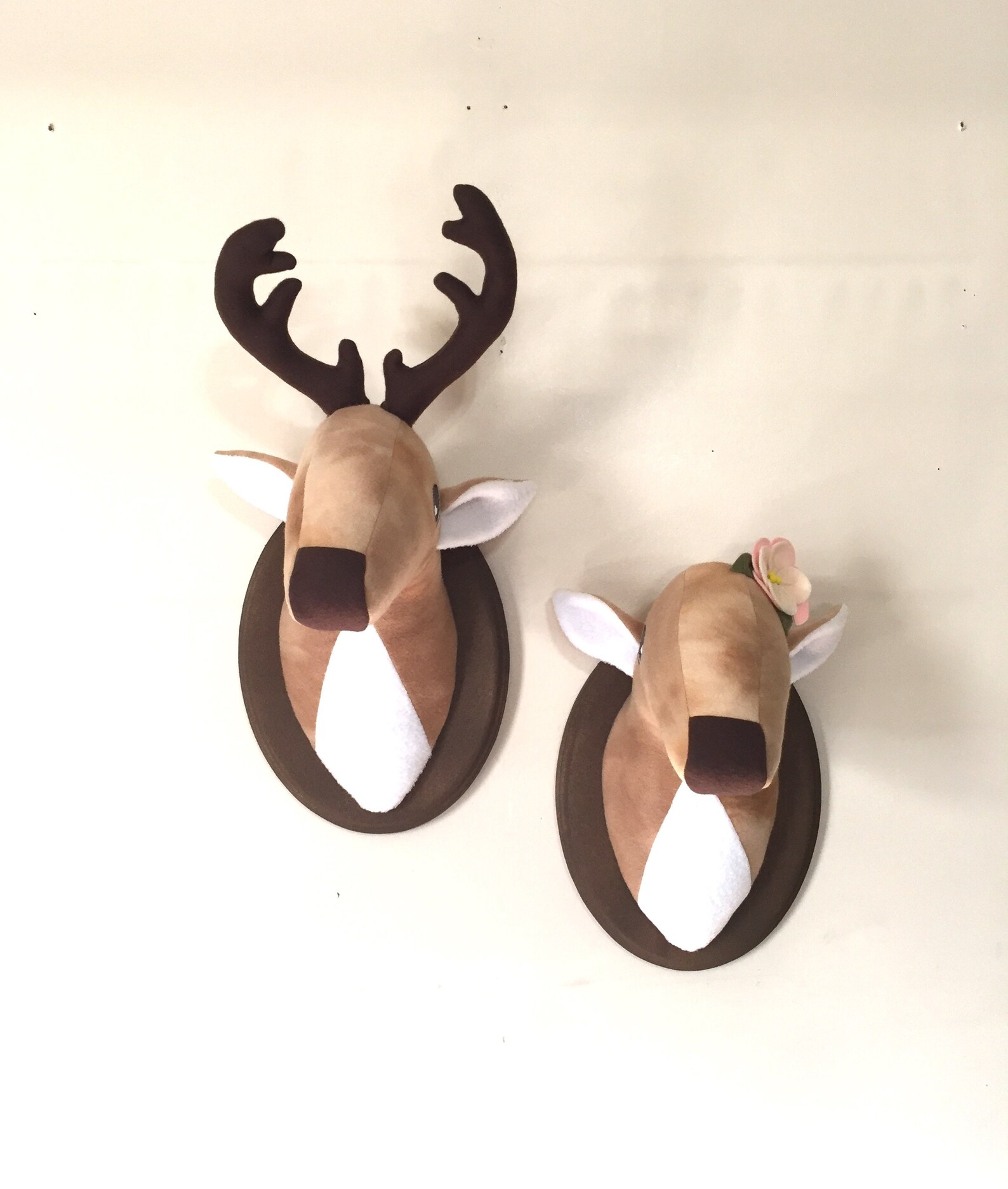Buck and Doe Stuffed Deer Animal Head / Faux Stuffed Animal - Etsy