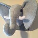Gray Elephant Head / Stuffed Elephant Head / Light Gray Elephant ...
