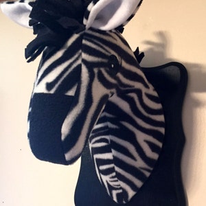 Stuffed Zebra Animal Head / Stuffed Animal Head / Faux Animal Head ...
