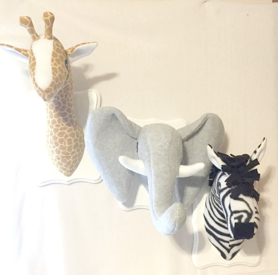 Stuffed Safari Animal Heads / Stuffed Animal Heads / Faux Animal Heads ...