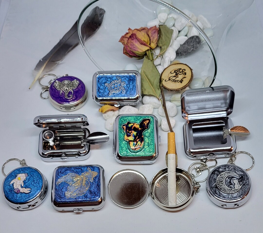 Elegant Pocket Ashtray in Stainless Steel With Key Ring and - Etsy