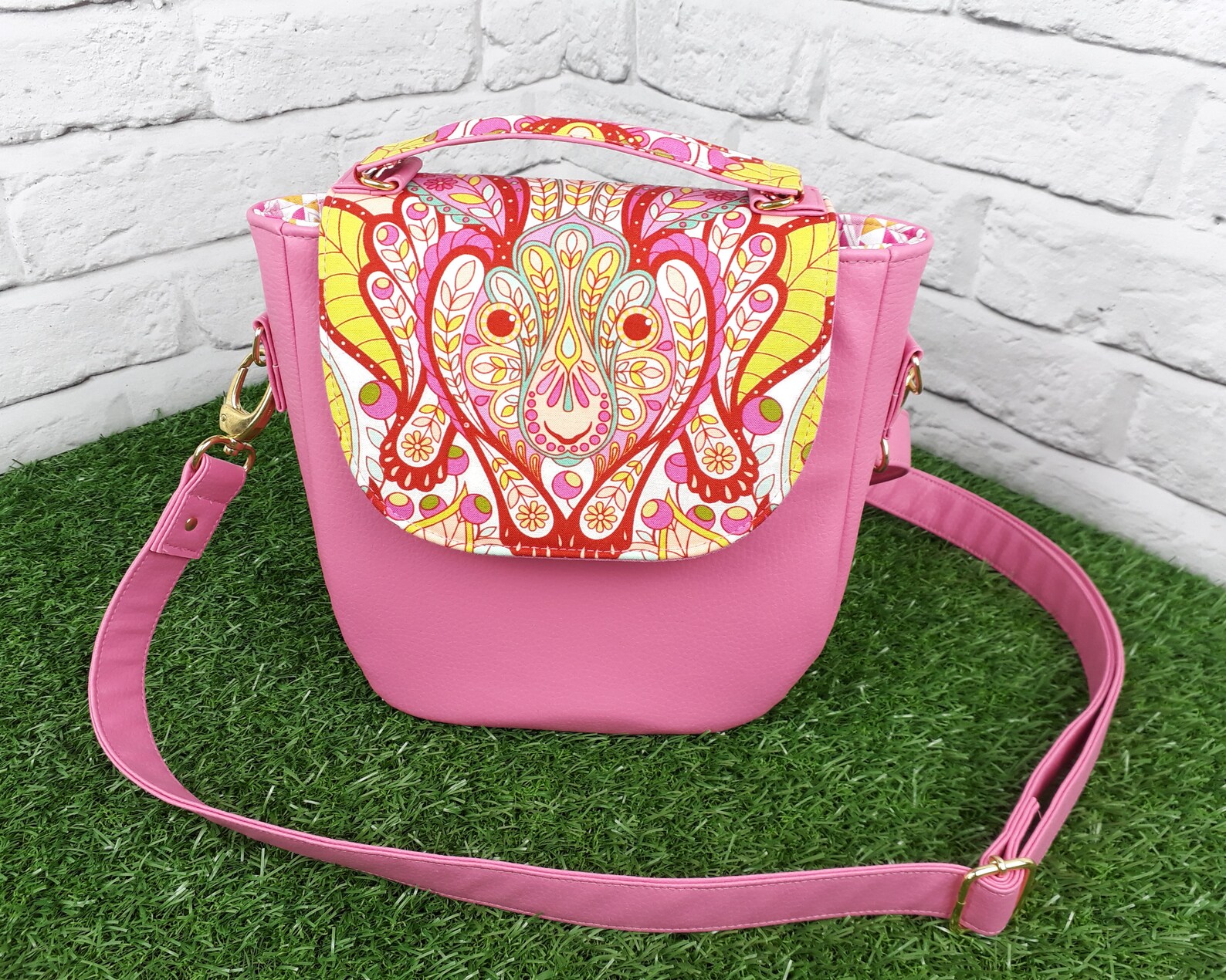 Pink Cross Body Shoulder Bag Tula Pink Hare Flap Front Purse | Etsy