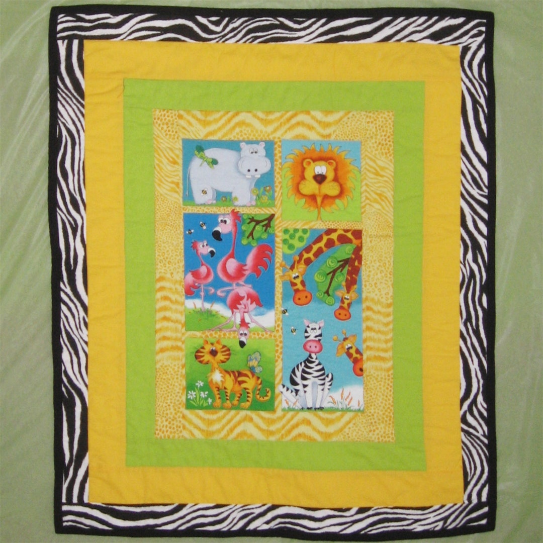 A Day at the Zoo With Zebra Print Quilt - Etsy
