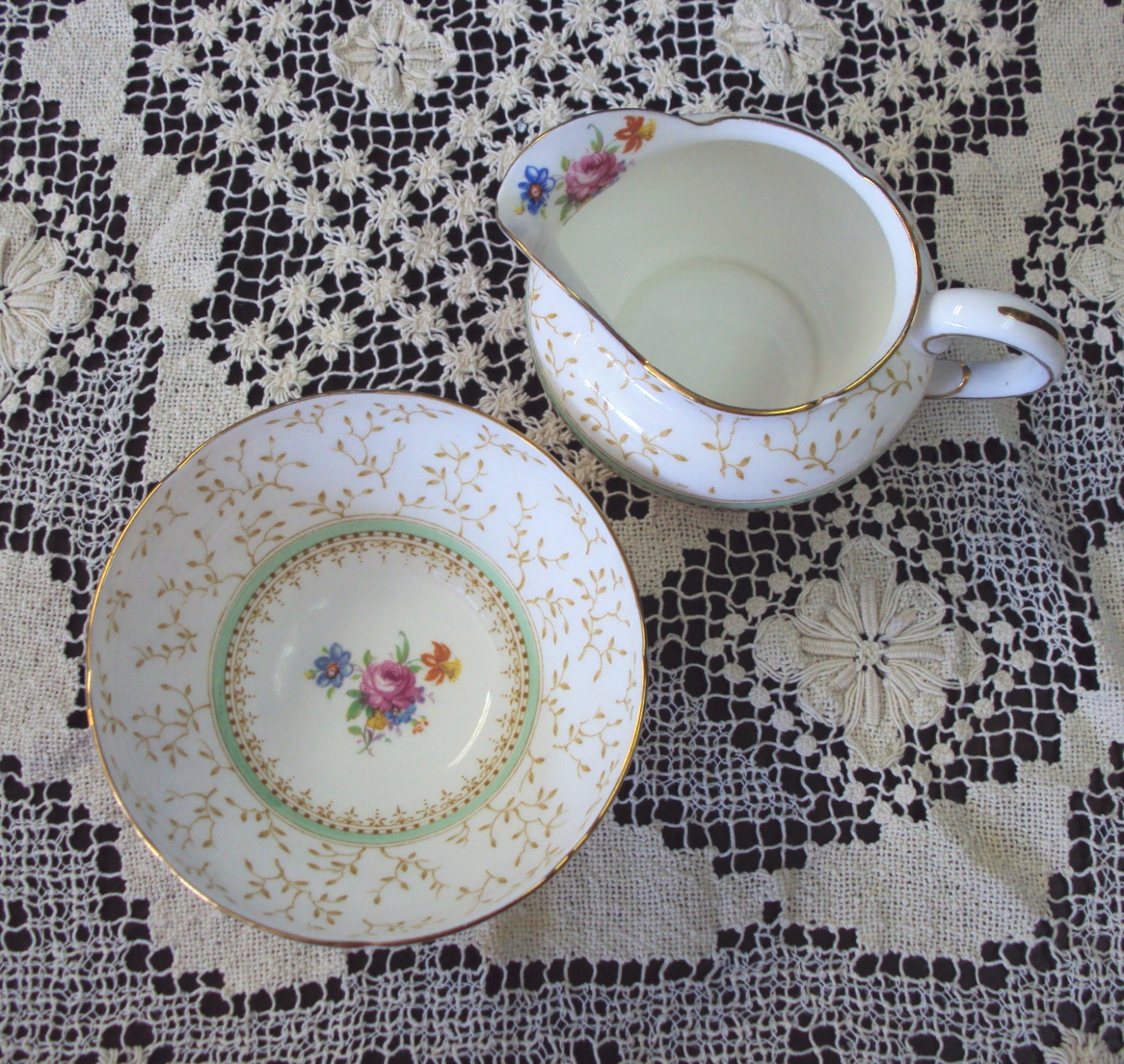 Paragon English Bone China Cream Pitcher and Open Sugar Bowl - Etsy
