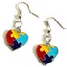Autism Awareness Heart Puzzle Piece Earrings Handmade Neurodivergent ...