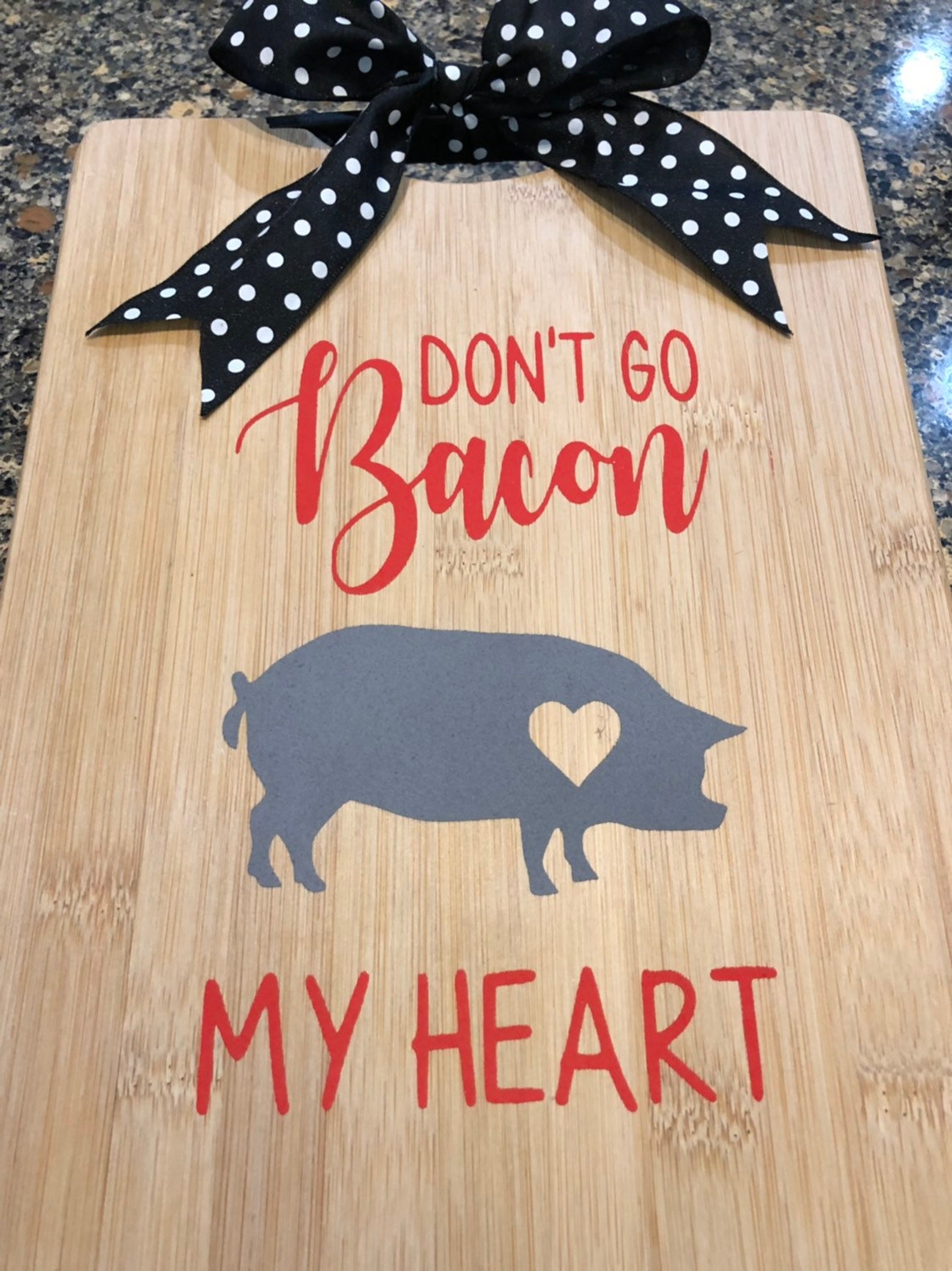 Don't Go Bacon My Heart Cutting Board Pig Kitchen Decor | Etsy