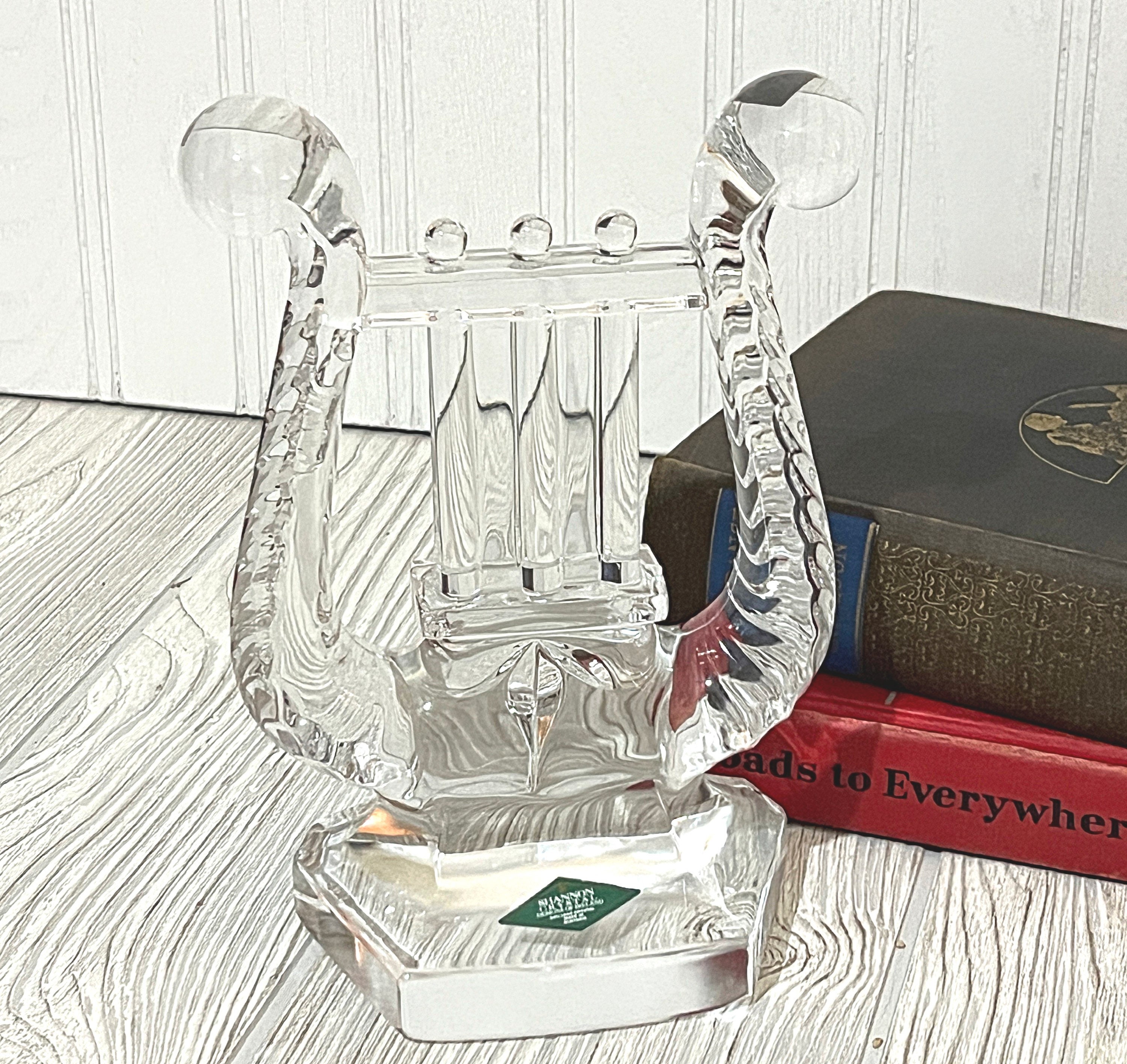 Vintage Lead Crystal Treble Cleft Glass Bookends by Shannon - Etsy