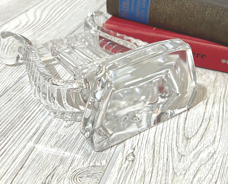 Vintage Lead Crystal Treble Cleft Glass Bookends by Shannon Crystal ...