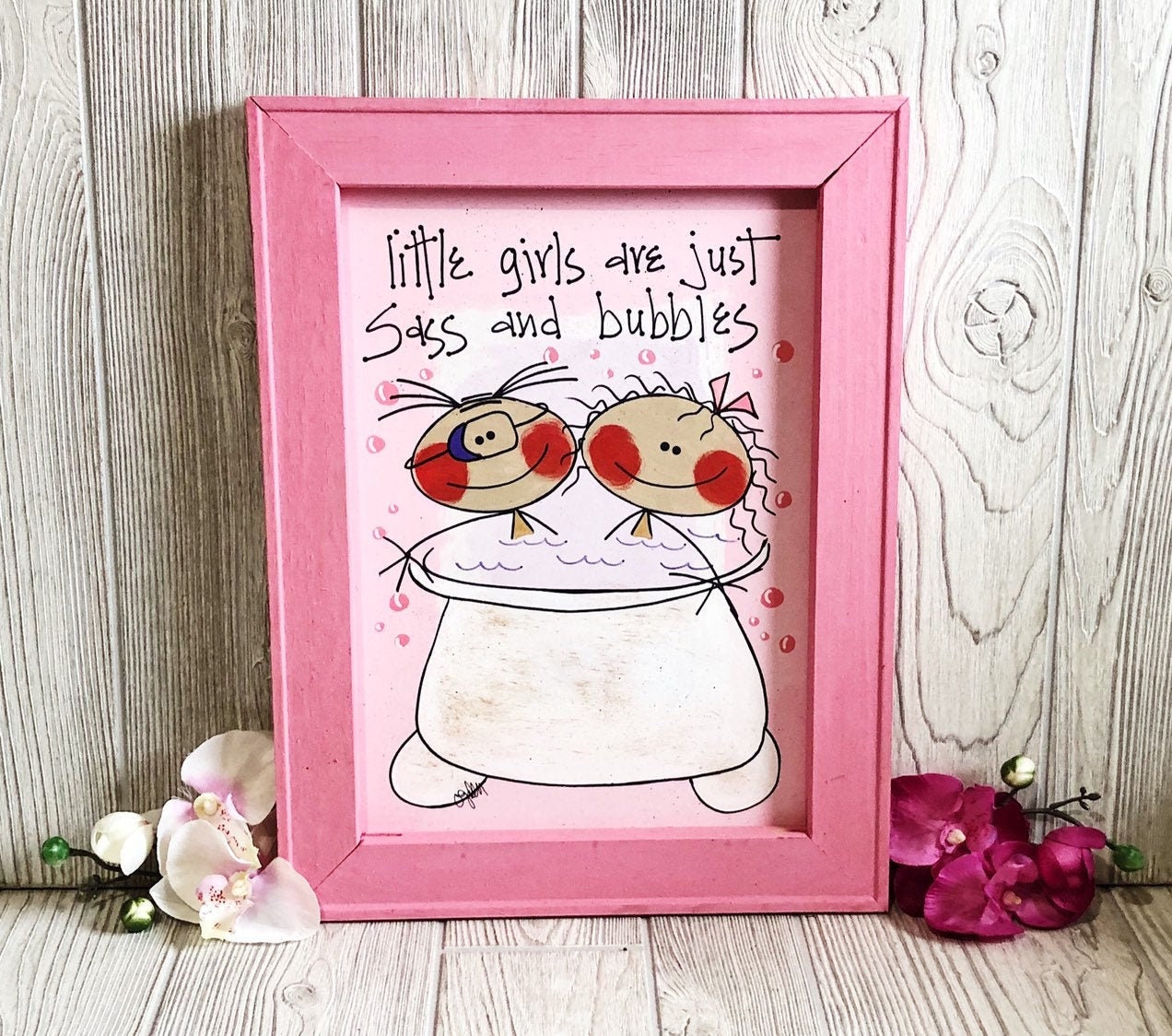 Little Girls Are Just Sass and Bubbles Handmade Sign Little Girls Room ...