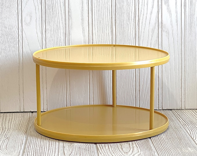 Vintage Gold Lazy Susan Two Tier 1970s Rubbermaid Spinning Spice Rack ...