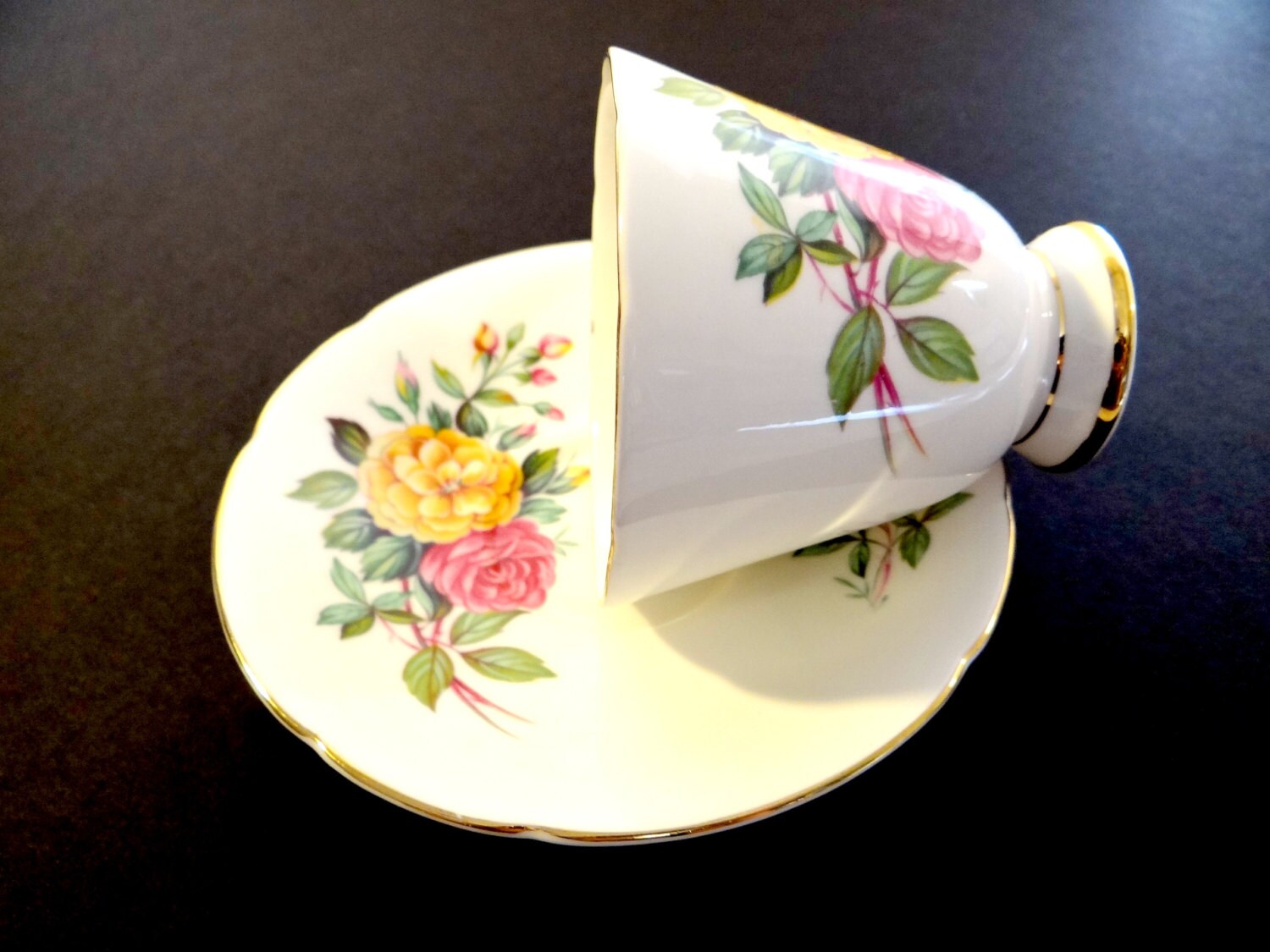 Vintage Old Royal Bone China Est. 1846 Demitasse Cup & Saucer Set, Pink ...