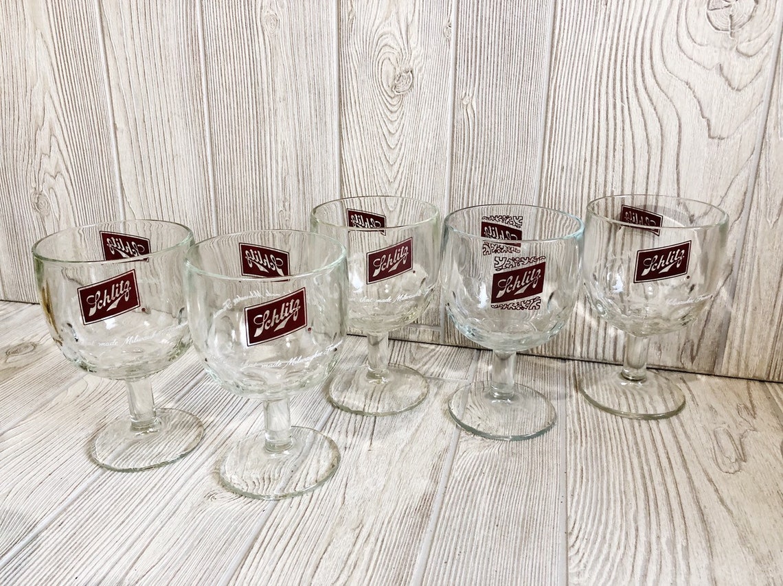 Vintage Schlitz Beer Mugs Thumbprint 1960s 1970s Vintage - Etsy