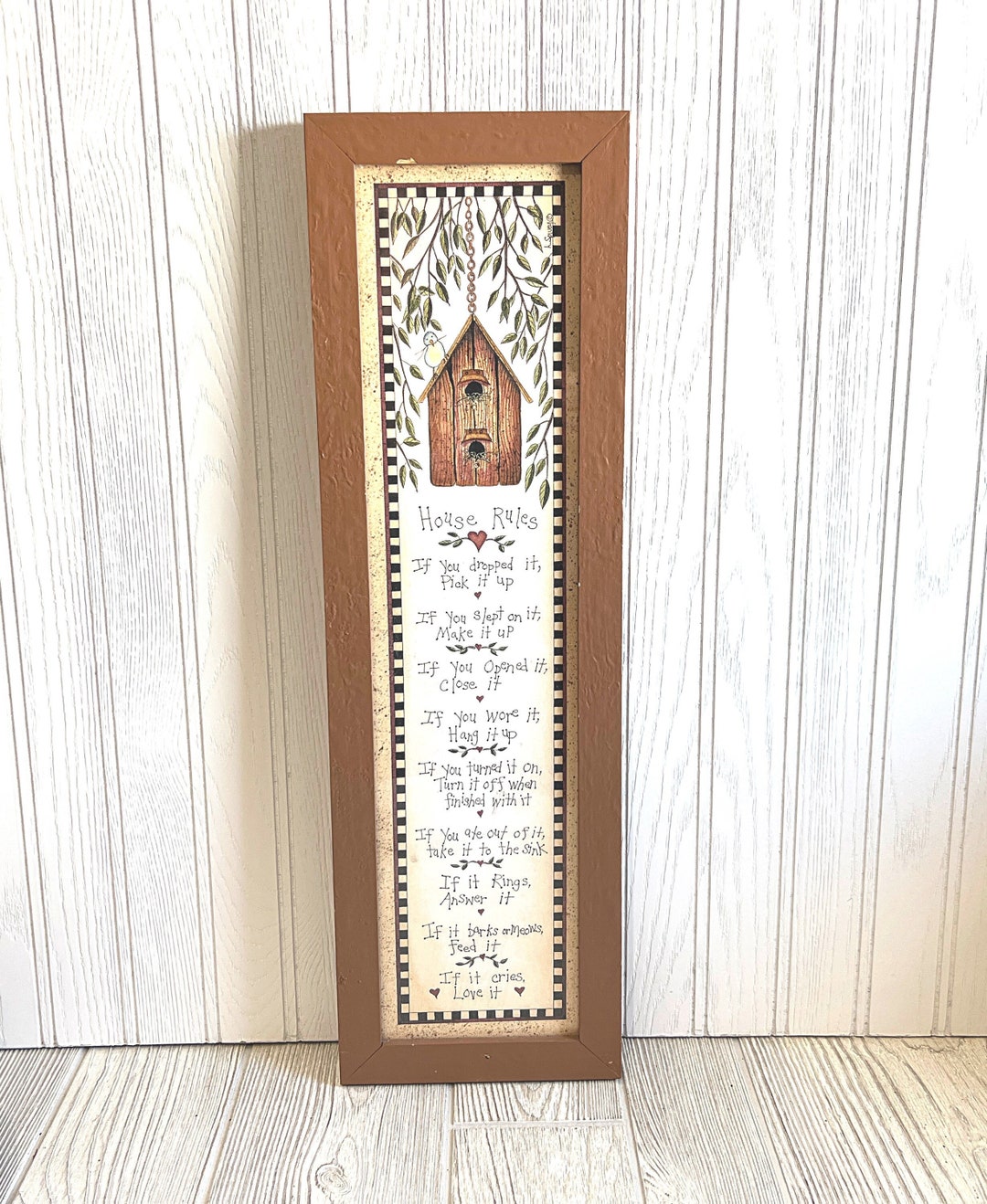 Vintage House Rules Sign Home Decor Kitchen Handmade Sign Housewarming ...