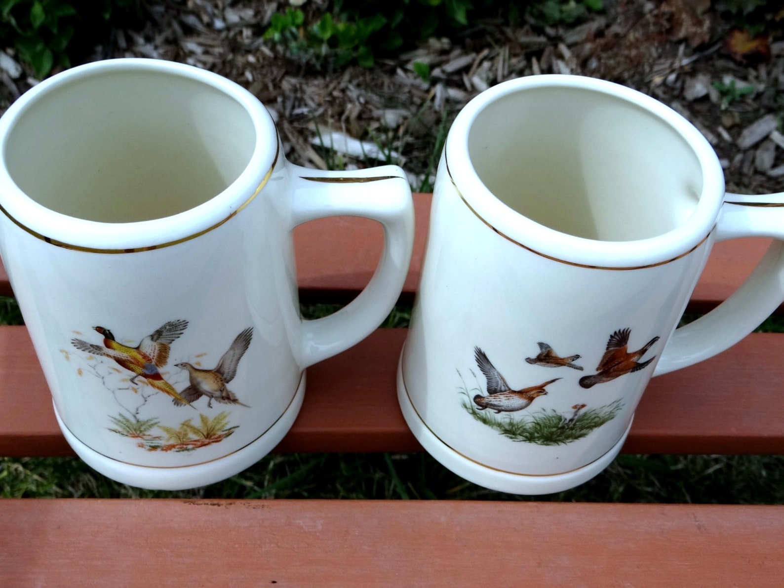 Vintage Hall Sportsman Mugs Made in America Hall Waterfowl Beer Steins ...
