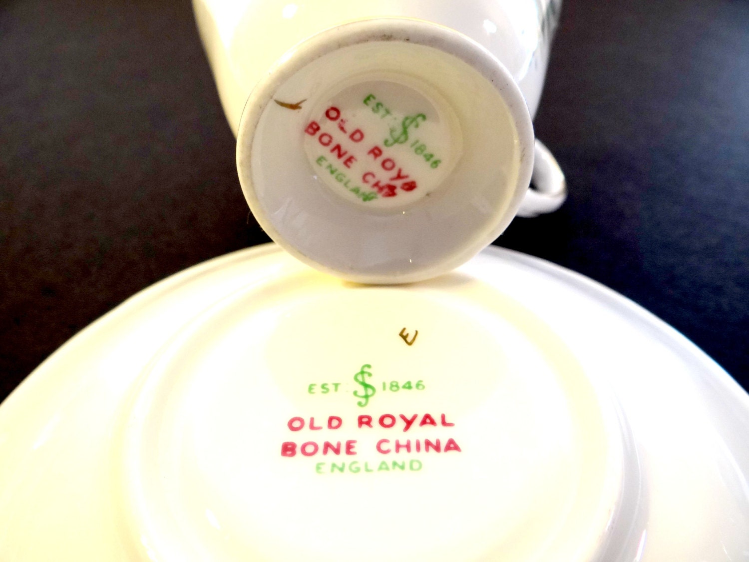 Vintage Old Royal Bone China Est. 1846 Demitasse Cup & Saucer Set, Pink ...