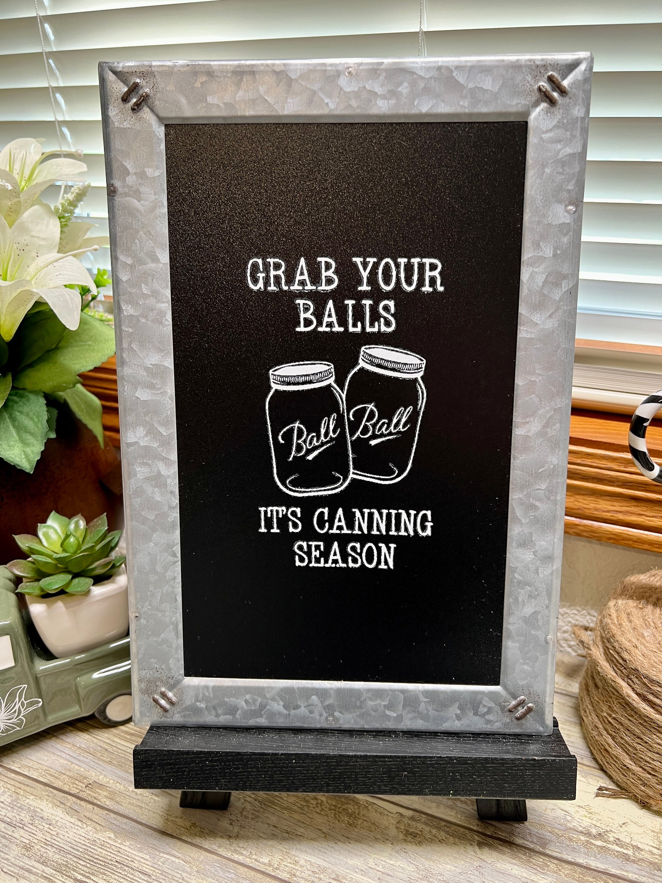 Grab Your Balls It’s Canning Season Sign Kitchen Decor Funny Sign ...