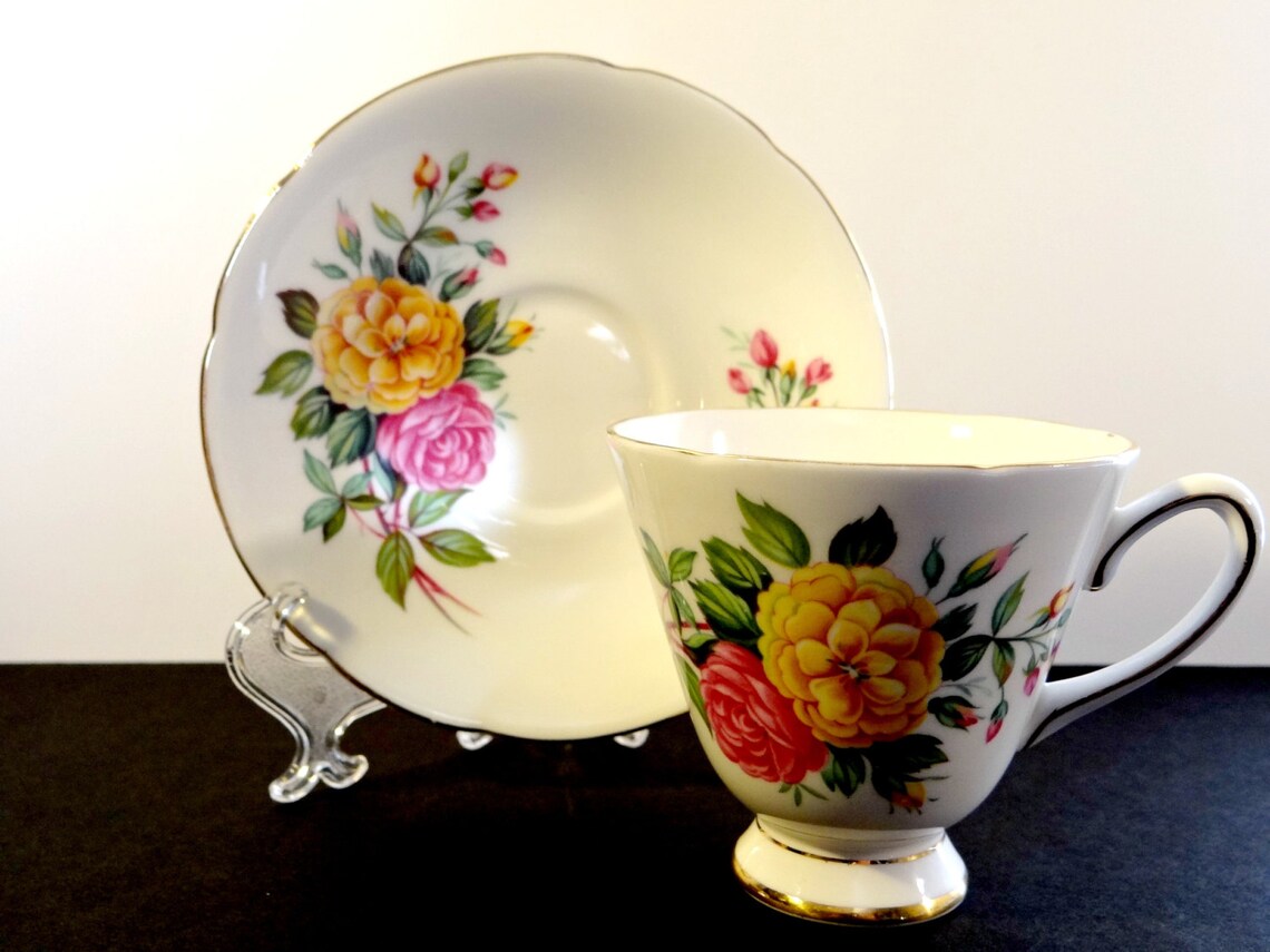 Vintage Old Royal Bone China Est. 1846 Demitasse Cup & Saucer Set, Pink ...