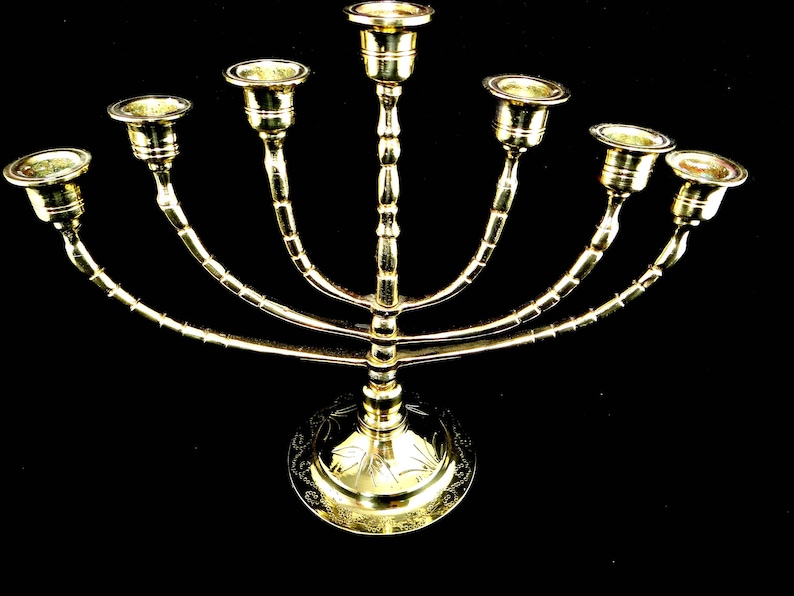 Vintage Brass Menorah Candelabra Jewish Judaica Hanukkah Candelabra ...