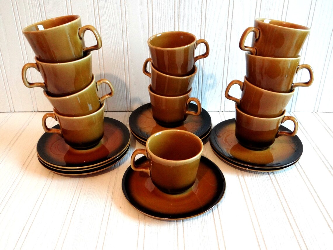 Vintage Montego by Kristina Collection Brown Gold Tone Teacup/coffee ...