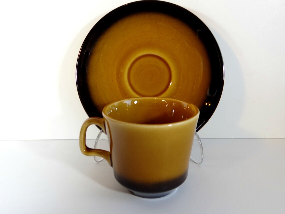 Vintage Montego by Kristina Collection Brown Gold Tone Teacup/coffee ...