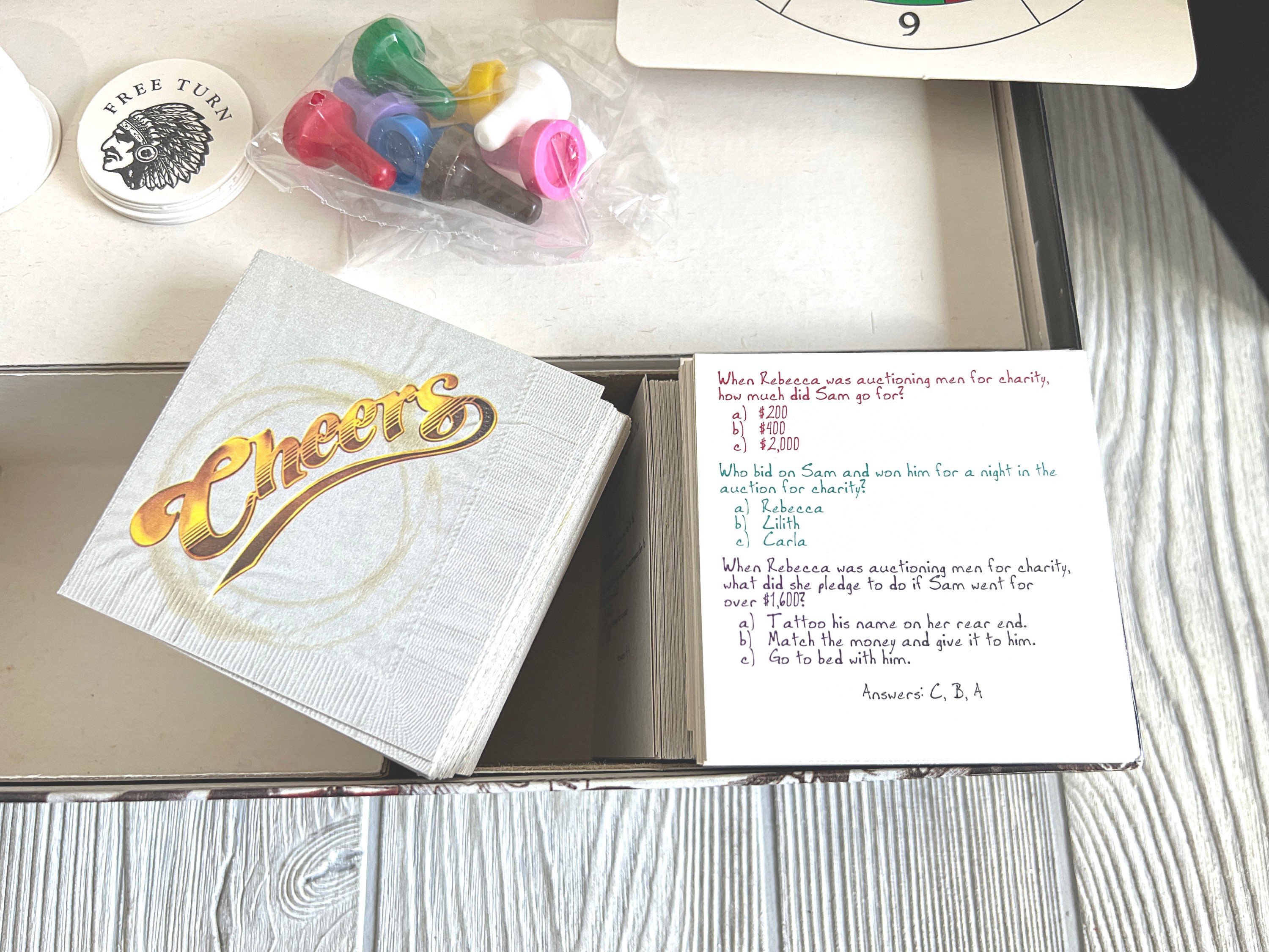 Vintage Cheers Trivia Board Game 1992 Set TV Show 80s 90s Cheers Cliff ...