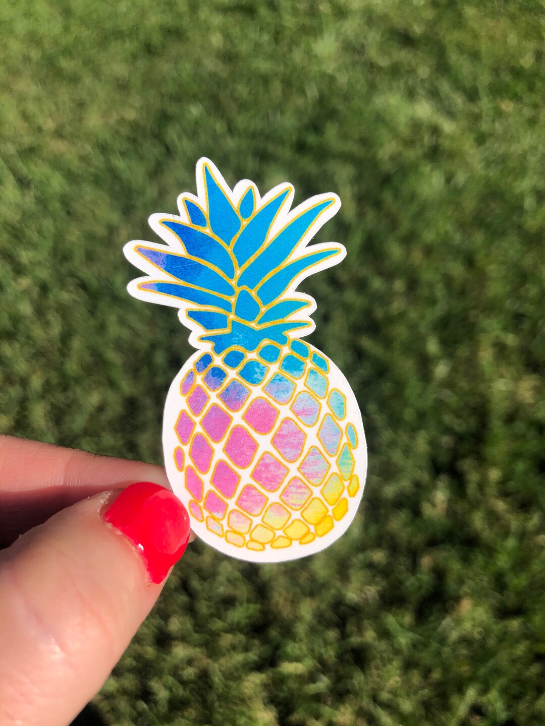 Pineapple Sticker, Summer Sticker, Watercolor Sticker, Die Cut Sticker ...